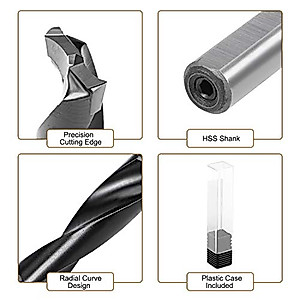 uxcell Brad Point Drill Bits for Wood 10.5mm x 70mm Forward Turning HSS for Woodworking Carpentry Drilling Tool