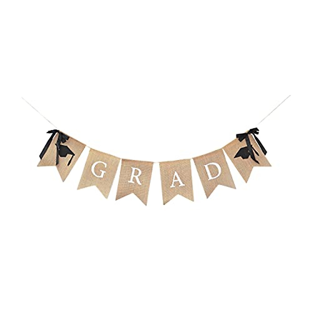Mandala Crafts Burlap Congrats Grad Banner for Graduation Decorations - Congrats Graduation Banner for Graduation Party Decorations - Graduation Garland Bunting Hanging Flag Sign