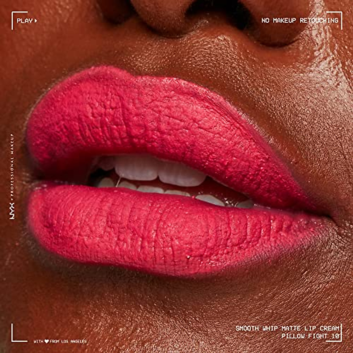 NYX PROFESSIONAL MAKEUP Smooth Whip Matte Lip Cream, Long Lasting, Moisturizing, Vegan Liquid Lipstick - Pillow Fight (Hot Fuschia)