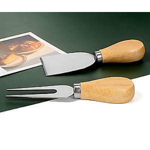 4pcs Cheese Knives Set - Butter Knife,Cheese Knife,Cheese Slicer,Cheese Fork, Stainless Steel Cheese Knife Set for Charcuterie Board and Accessories