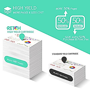 RETCH Remanufactured 61 XL Ink Cartridges Replacement for 61XL 61 Works with Envy 4500 4502 5530 DeskJet 2540 2541 2546 2549 3050 3510 OfficeJet 2620 4630 4632 Printer (Black 2-Pack)