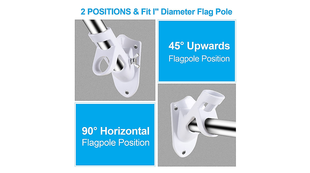 Flag Pole Holder Brackets, BONWIN 1" Flag Pole Mounting Bracket with ...