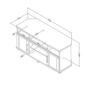 South Shore Exhibit Corner TV Stand with Sliding Doors for TVs up to 42", Gray Oak