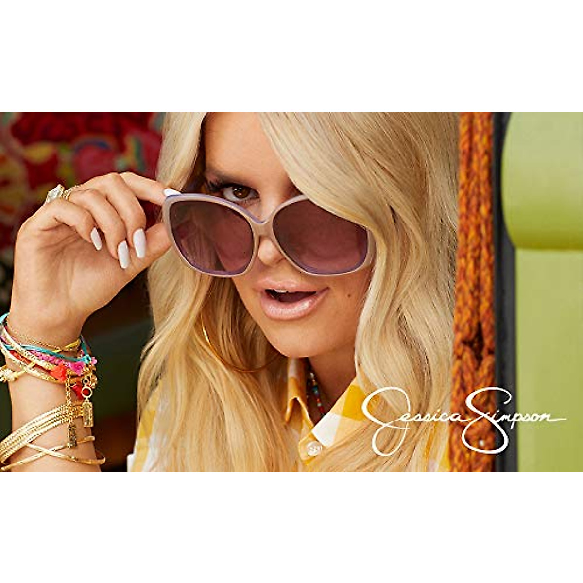 Jessica Simpson Women's J5839 Oversized Butterfly Sunglasses with UV400 Protection - Glamorous Sunglasses for Women, 60mm
