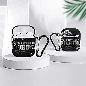 Bass Fishing Design Airpods Case Cover for Apple AirPods 2&1 Cute Airpod Case for Boys Girls Silicone Protective Skin Airpods Accessories with Keychain