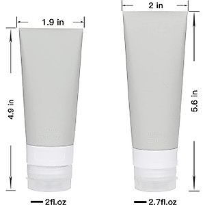 LARPIPAO TSA Certified Portable Soft Silicone Travel bottles Set - 6 Pack Leakproof Silicone Travel Bottles,Cosmetic Toiletry Containers(Label stickers)