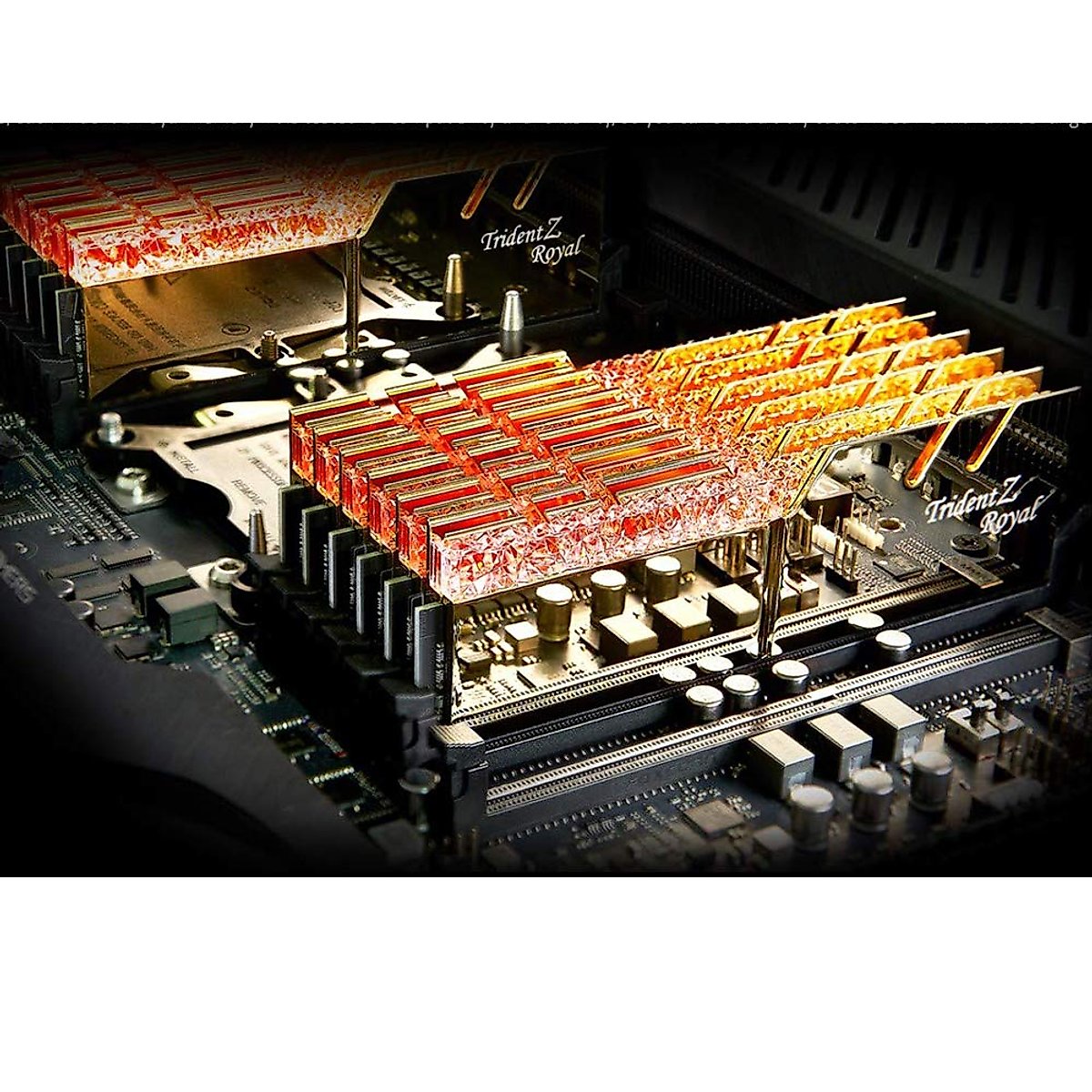 G.SKILL Trident Z Royal Series (Intel XMP) DDR4 RAM 32GB (2x16GB) 3200MT/s CL16-18-18-38 1.35V Desktop Computer Memory UDIMM - Gold (F4-3200C16D-32GTRG)