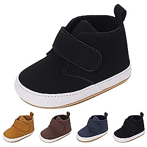 Lykmera Spring Autumn Children Baby Toddler Shoes Boys Girls Floor Sports Shoes Flat Bottom Non Slip High Hook Loop Shoes (Blue, 6-12 Months)