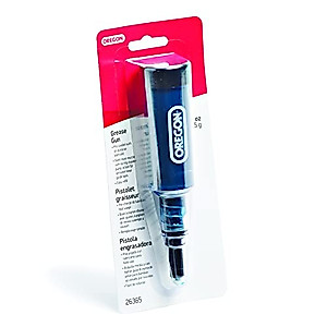 Oregon Grease Gun for Chainsaws, Pre Loaded All Purpose Lubricant, Easy Refill, Universal for Most Makes/Models of Saw Chains and Cutters (26365), Black