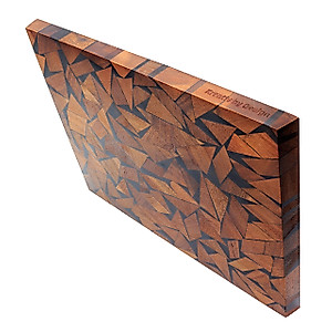 KreativByDesign One Of A Kind - Shattered Glass Pattern Wooden Chopping Board with Black Pearl Resin Large