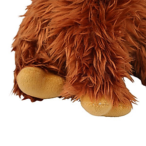 BULINGNA Highland Cow Stuffed Animals, Realistic Fluffy Scottish Cow Plush Toy Doll Gift for Adults Kids (Brown A)