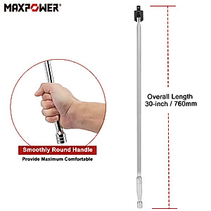 MAXPOWER 30-inch Breaker Bar 1/2 drive with Flex Handle