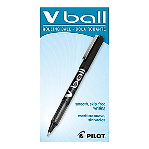 PILOT VBall Liquid Ink Rolling Ball Stick Pens, Extra Fine Point, Black Ink, 12-Pack (35200)