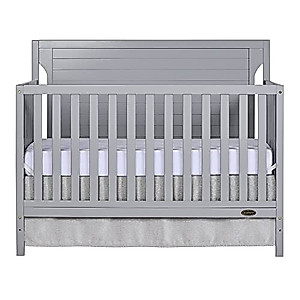 Dream On Me Cape Cod 5-in-1 Convertible Crib in Pebble Grey, Greenguard Gold Certified , 50x30x44 Inch (Pack of 1)