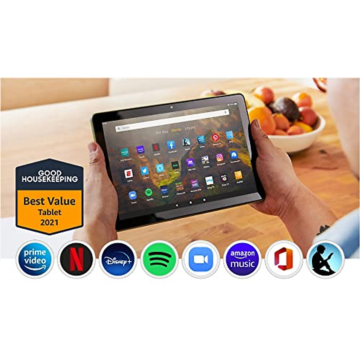Amazon Fire HD 10 tablet, 10.1", 1080p Full HD, 32 GB, (2021 release), Lavender