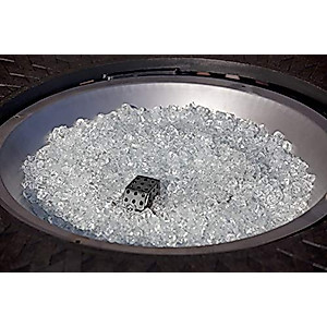 Fire Sense 62365 Premium Sparkling Reflective Tempered Fire Glass for Outdoor Fireplace Gas or Propane Fire Pits Easy to Install & Stimulate Viewing Experience - 10 Lbs - Crystal Clear