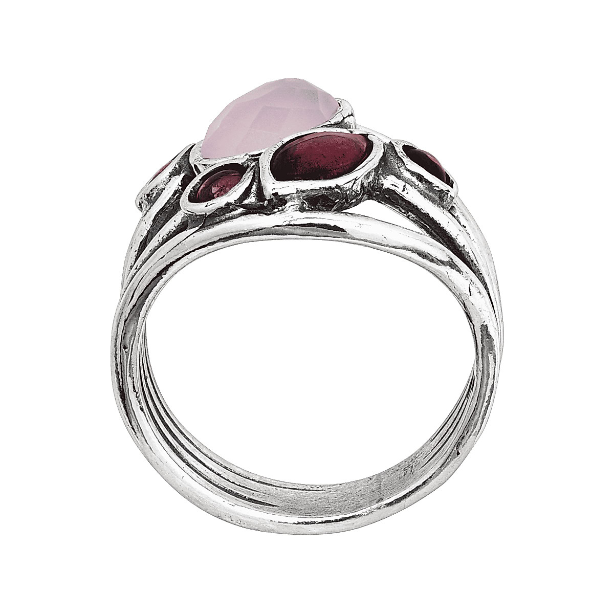 Silpada 'Red Alert' Natural Garnet, Rose Quartz, & Pink Tourmaline Ring in Sterling Silver, Size 8