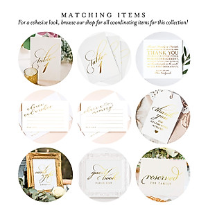 Bliss Collections Table Numbers 1-40 Plus Head Table Card, 4 x 6 Navy Gold Table Cards, Double-Sided 130lb Heavyweight Card Stock for Weddings, Receptions, Showers, Special Occasions, Events