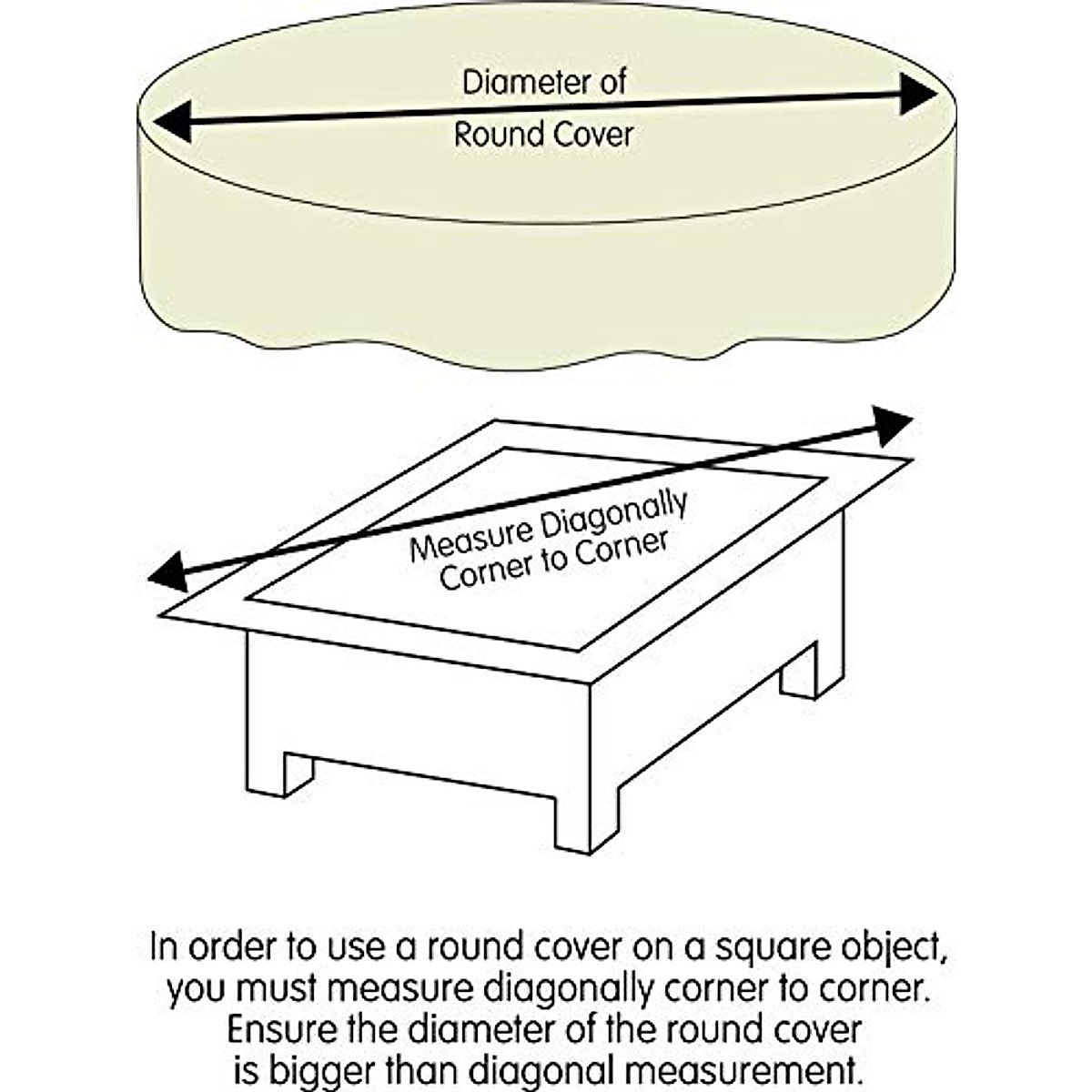 Two Dogs Designs Home and Garden 2D-FP48001 Fire Pit Cover With Level 4 UV Protection, 48-Inch, Black