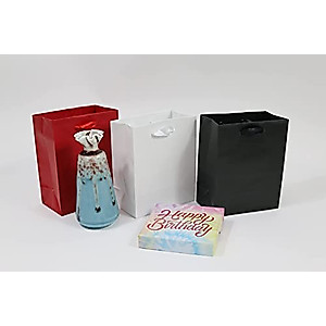 12pc Extra Small Gift Wrap Paper bags with Ribbon Handles(4.5x5.5x2.5in), for Party Favors, Baby Shower, Weddings,Holidays,Graduation,Birthdays,Celebrations,Bridesmaids Gifts,Bulk Solid Color (red)