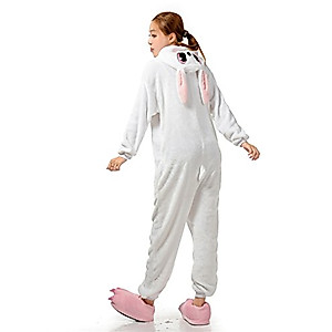 UreeUine Ultra Soft Plush Pink Easter Bunny Costume Cosplay Sleepsuit S