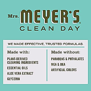 MRS. MEYER'S CLEAN DAY Liquid Dish Soap, Biodegradable Formula, Basil, 16 fl. oz - Pack of 6