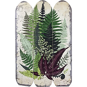 LANDCHY Black Forest Style Room Divider Screen Wood Privacy Screens Fern Leaf Painting 3-Panel Foldable Portable Room Separating Divider Partitions and Dividers Freestanding Home Decor 71'' Tall