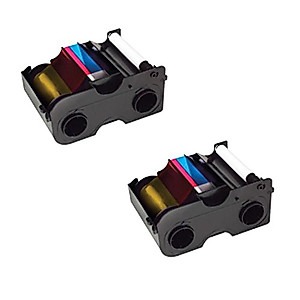 Fargo Printer YMCKO Color Ribbons for DTC1000 and DTC1250e - 2 Pack Bundle