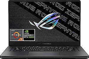 ASUS 2021 ROG Zephyrus G15 Gaming Laptop, 15.6” QHD (2560 x 1440) 144Hz, AMD R9-5900HS, GeForce RTX 3060 Graphics, RGB Backlit Keyboard, Windows 10, Wi-Fi 6, + Cloth (24GB RAM | 1TB PCIe SSD)