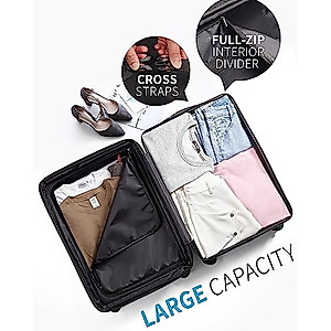 Zitahli Luggage Sets 3 Piece, All Expandable Suitcase Set, PC Hard Case Luggage with TSA Lock Spinner Wheels YKK Zippers, 20in 24in 28in (Green)