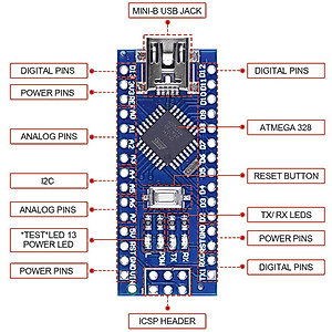 DORHEA for Nano V3.0 ATmega328P Nano Board CH340 5V 16M Microcontroller Board, Compatible with Arduino Electronics Development Board Nano 328P Nano 3.0