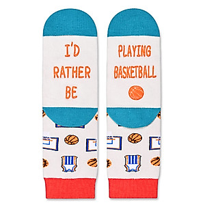 HAPPYPOP Basketball Gifts For Boys Girls Who Love Basketball, Basketball Team Player Gifts, Funny Basketball Socks Kids Boys Girls