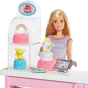 Barbie Cake Decorating Playset with Blonde Doll, Baking Island with Oven, Molding Dough & Toy Cake-Making Pieces [Amazon Exclusive]