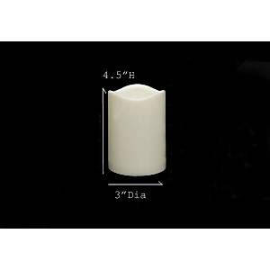 U&U Flameless Candles 3 x 4.5 Inch (Set of 2), LED Flickering Outdoor Candles Battery Operated Plastic Pillar Candles for Indoor/Outdoor Home Décor, Halloween, Wedding Decorations