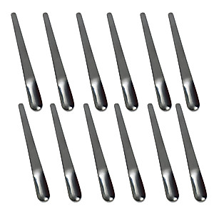 12 Pack Dessert Spoons Stainless Steel, 4.8 Inches Short Cocktail Stirrer, Mini Tasting Spoons Metal, Appetizer Spoons, Espresso Paddle Reusable for Ice Cream Coffee Drinks (Black)