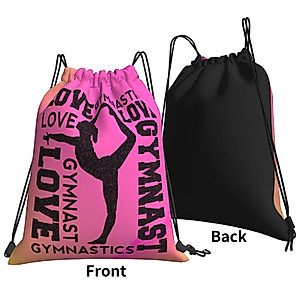 PSYU Love Gymnastics Drawstring Backpack Fashion Travel Bag Sports Athletic Gym Suitable For Mens Womens