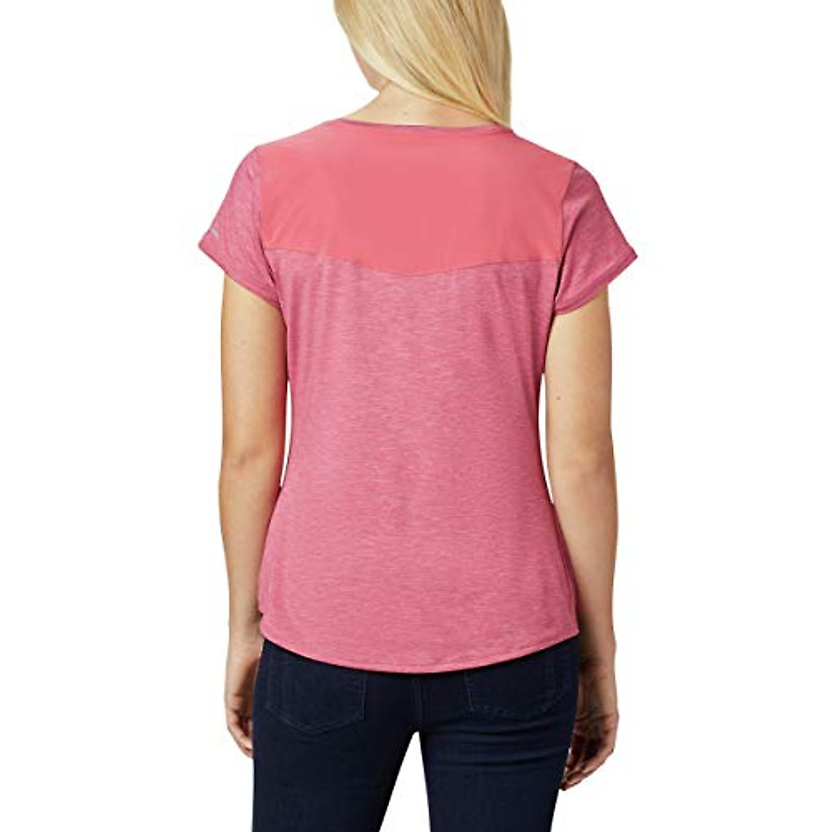 Columbia Women's Place to Place Ii Short Sleeve Tee, Rouge Pink Heather, Medium
