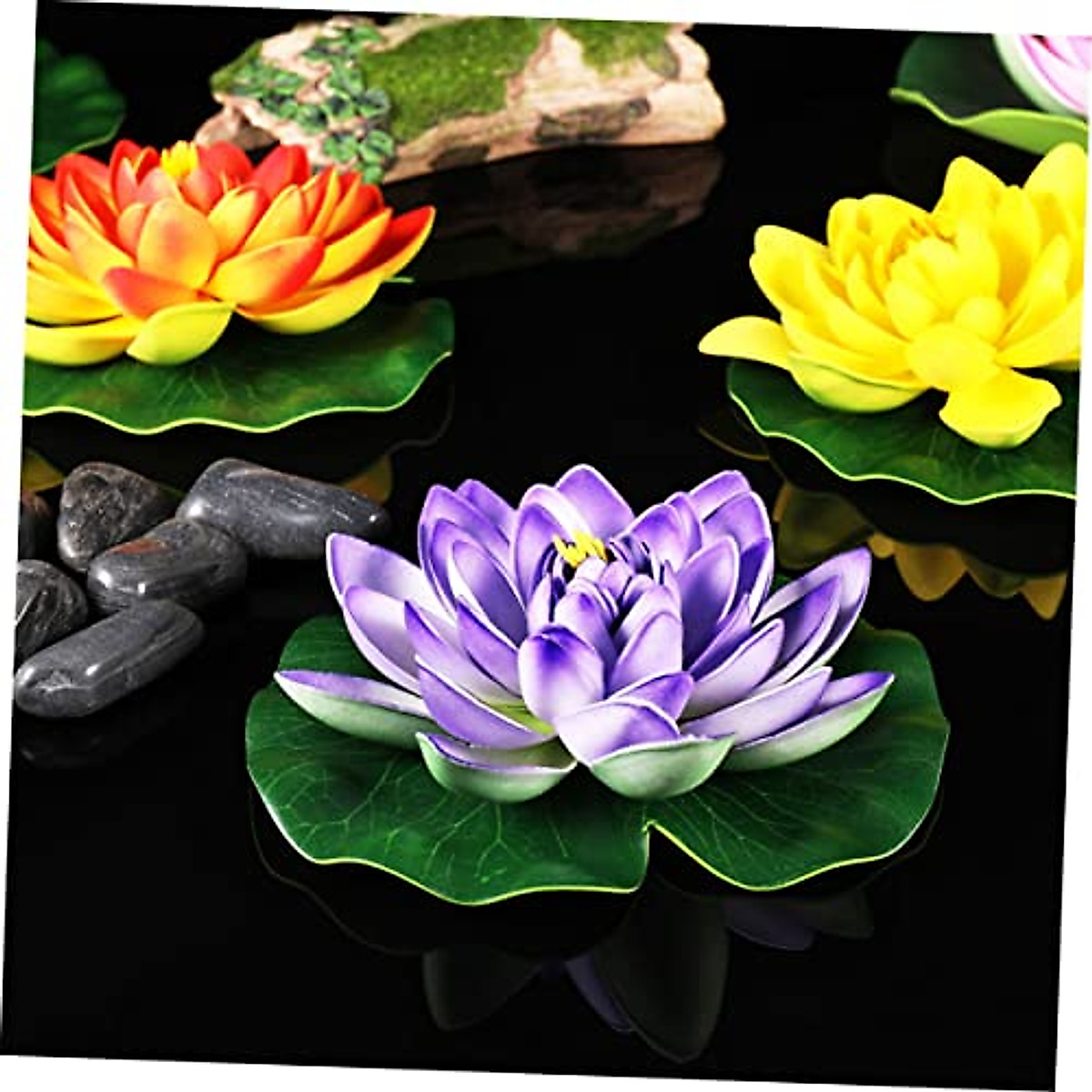 SAFIGLE Floating Lily Pads 60 Pcs Simulated Lotus Leaf Artificiales para Leaf Decor Green Decor Lily Pads for Ponds Lilly Pads Lily Pads Ornaments Floating Pond Decor Simulation Leaf Pool