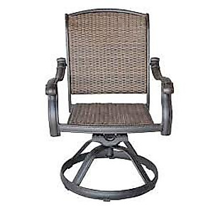 Patio Land Santa Clara Outdoor Set of 6 Swivel Rocker Dining Chairs Dark Bronze Cast Aluminum
