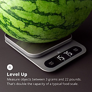 Greater Goods High Capacity Kitchen Scale - A Premium Food Scale, Weighs in Grams & Ounces w/a 22 Pound Capacity, Hi-Def LCD Screen and Stainless Steel Platform