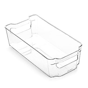 BINO | Stackable Plastic Storage Bins, Medium | The Stacker Collection | Multi-Use Organizer Bins | BPA-Free | Pantry Organization | Home Organization | Fridge Organizer | Freezer Organizer