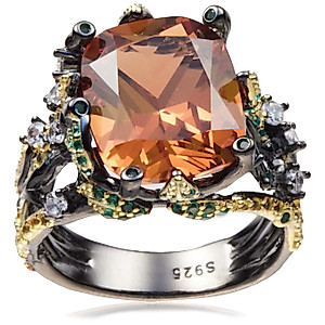 Tingle Alexandrite Rings Fine Jewelry For Women Diaspore Color Change Gem Engagement Ring Sterling Silver Ring (Magic Forest, 9)