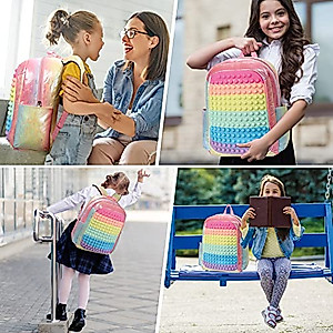 GetWill Pop Backpack for Girls Kids School Backpack, Large Capacity Lightweight Preschool Elementary Kindergarten Kids School Bookbag for Girls Back to School Gifts(14.5L)