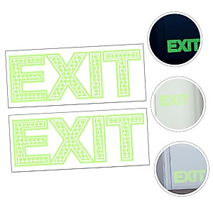 WOONEKY 2 Sheets Export Sticker Stickers Signs Sign Sticker Glowing Sticker Exit Sticker Shopping Mall Exit Decal Indicator Floor Sticker Floor Guide Sticker Mall Supplies The Pet