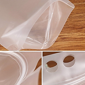 Lainrrew 50 Pcs Drink Pouches with 50 Pcs Straws, Freezable Juice Pouches Bags Reclosable Zipper Plastic Smoothie Bags Heavy Duty Hand-Held Translucent Ice Drink Pouches Bag for Cold & Hot Drinks