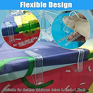 Kitnish 16PCS Clear Plastic Tablecloth Clips,Transparent Clear Tablecloth Clips, Plastic Table Cloth Hold Down Clips Table Cloth Holder for Meeting Party Indoor Outdoor Events