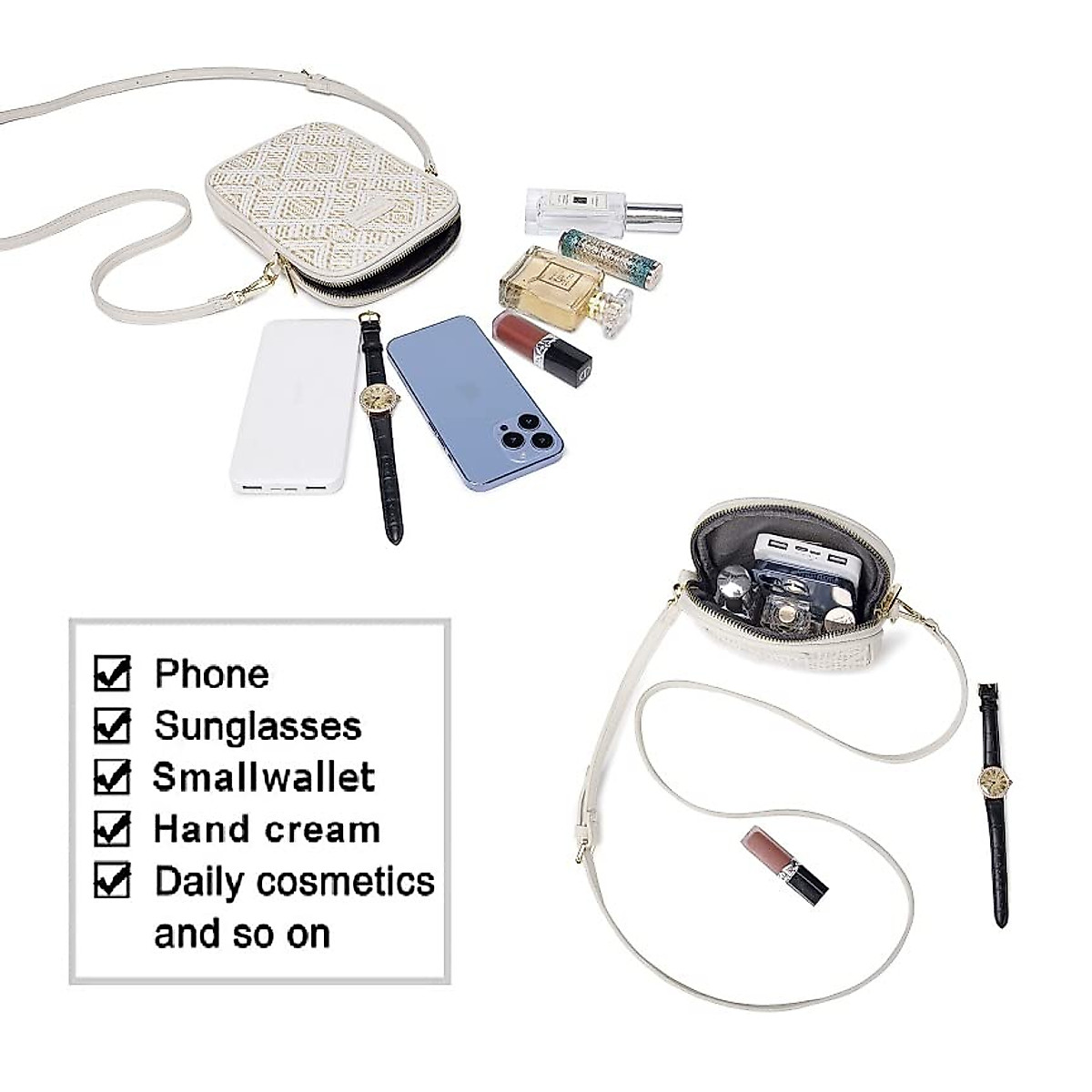 DAVIDJONES PARIS Cell Phone Small Purse for Women, Holder Wallet Purses Bag Shoulder Lightweight Handbag Wallet Crossbody Casual Bags Satchel Cute Crossover Round for Women’s