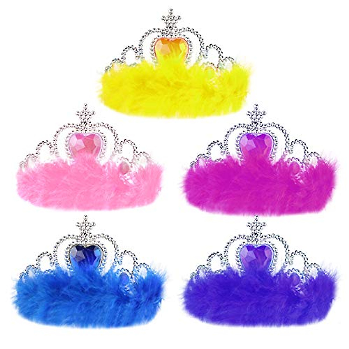 Poualss 10Pcs Princess Dress up Tutu Crown Accessories Tiara Ballet Tutu Skirt for Girls Costume Party Favors (Style 1)