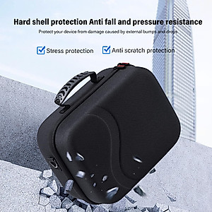 Large Carrying Case for Meta Quest 3S/3, Hard Travel Case Compatible With BOBOVR S3 Pro/KIWI Design Battery Head Strap, Controller and Accessory, Portable Hard Shell Bag, Black