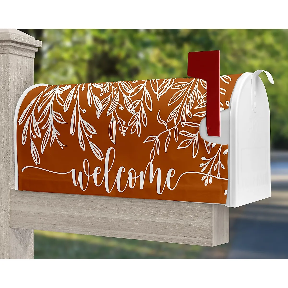 EKOREST Fall Mailbox Covers Magnetic Standard Size 18"x21",Seasonal Welcome Fall Leaves Mailbox Wraps,Autumn Thanksgiving Post Letter Box Cover for Outdoor Décor
